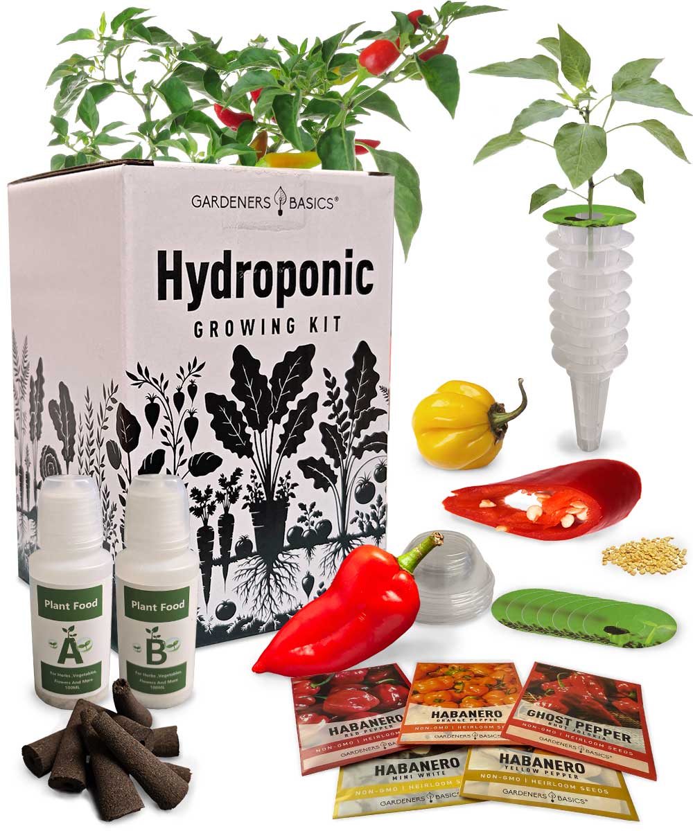 5 Hot Pepper Hydroponic Grow Kit – Grow Ghost & Habanero Peppers ...