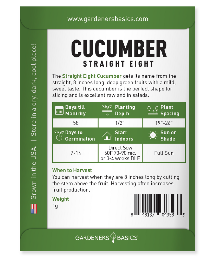 Straight Eight Cucumber Seeds Grow Your Own Crisp, Delicious Cucumbers ...