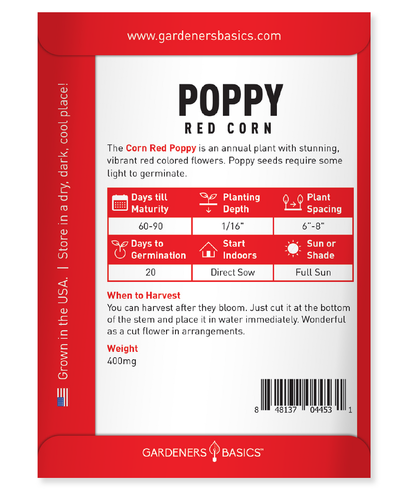 Red Corn Poppy Seeds for Planting: Create a Pollinator-Friendly Garden ...