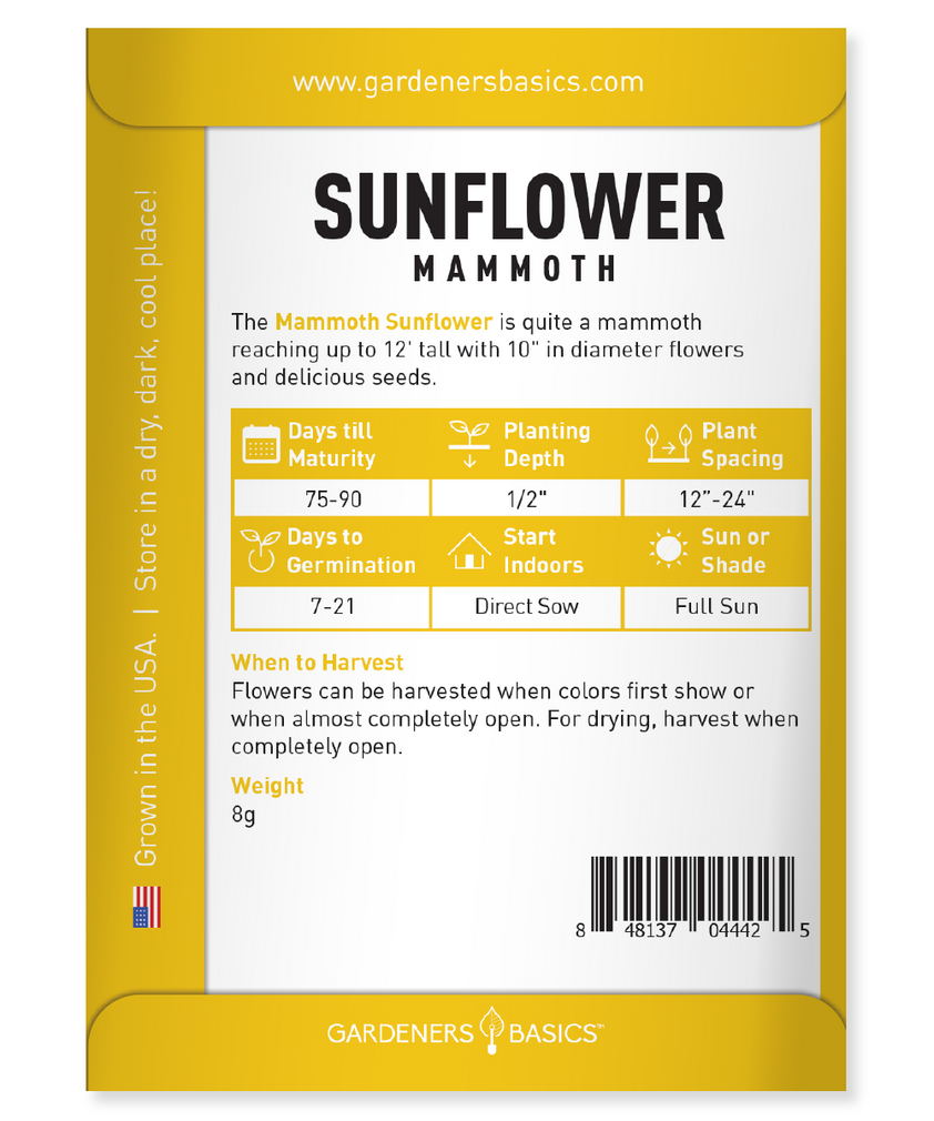 Mammoth Sunflower Seeds For Sale – Grow Majestic Giants in Your Garden ...