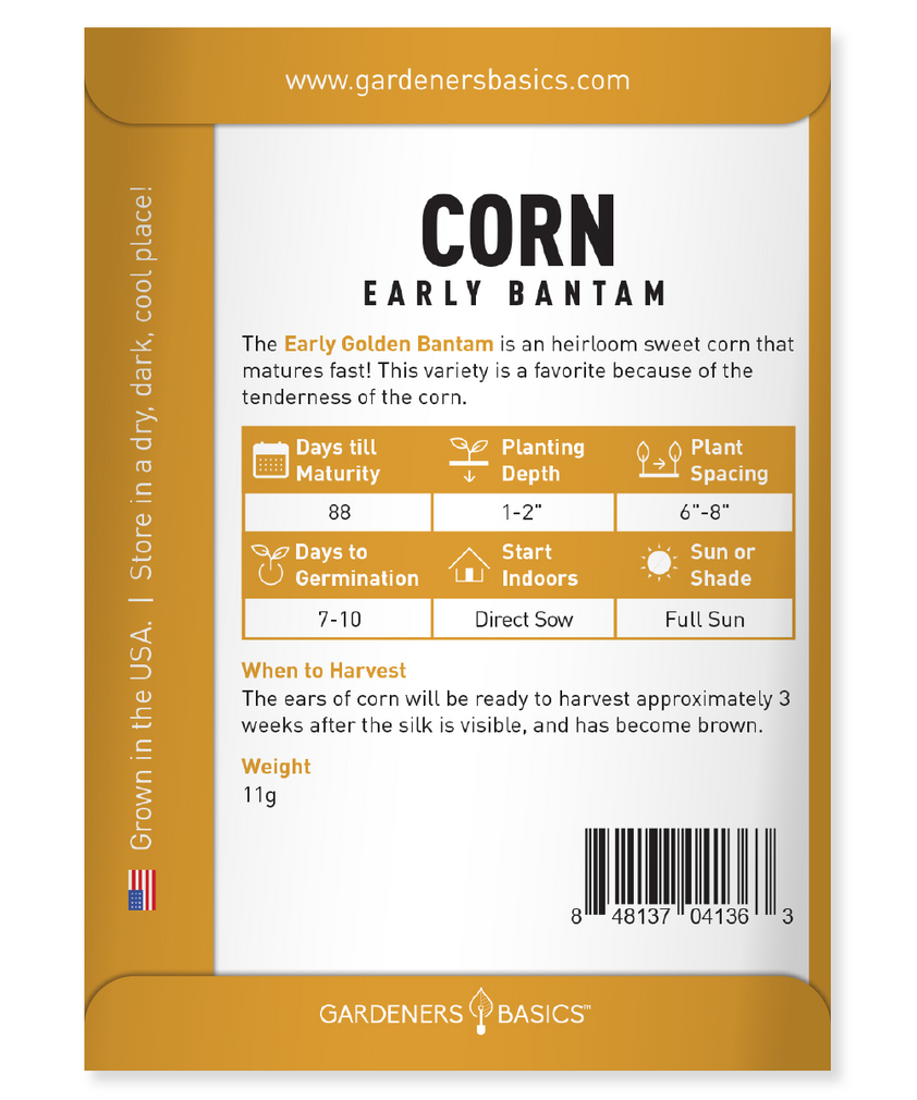 Early Golden Bantam Seeds: The Perfect Corn Variety for Home Gardens ...