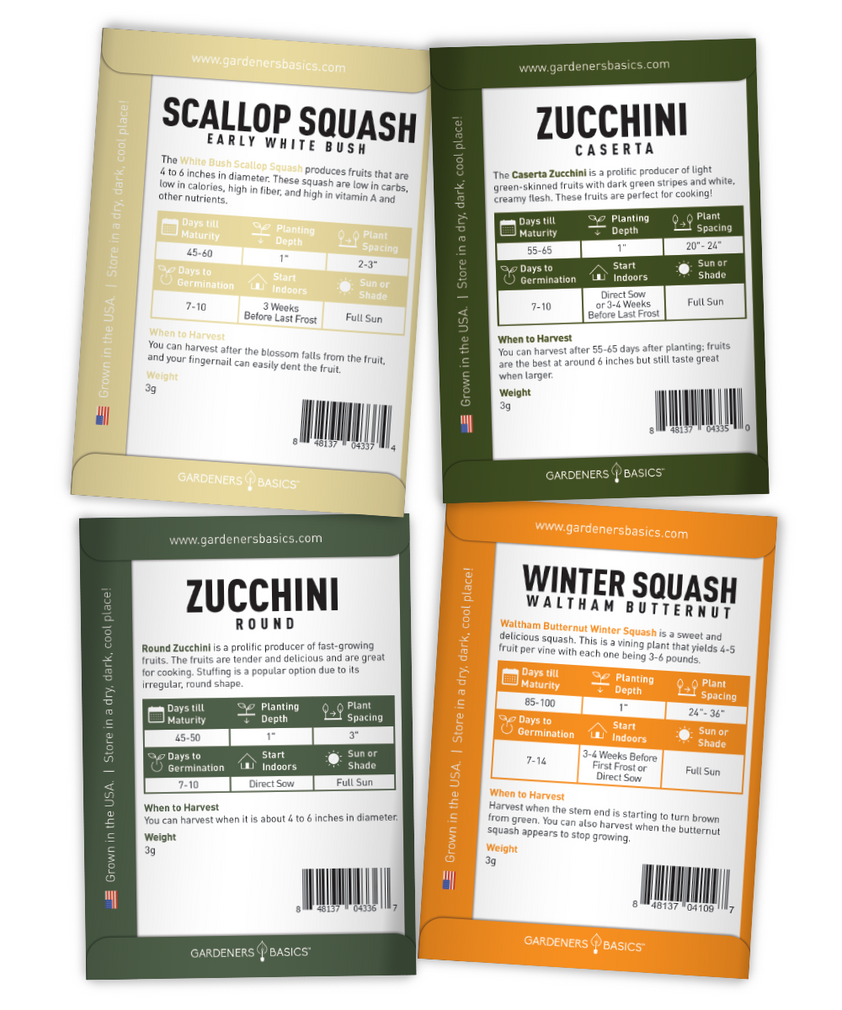 Heirloom Squash Seeds Variety Pack – 8 Non-GMO, Non-Hybrid Varieties ...