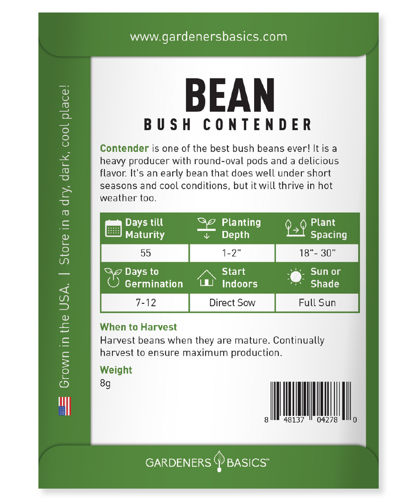 Bush Contender Bean Seeds: Fast-Growing & Delicious Green Beans ...