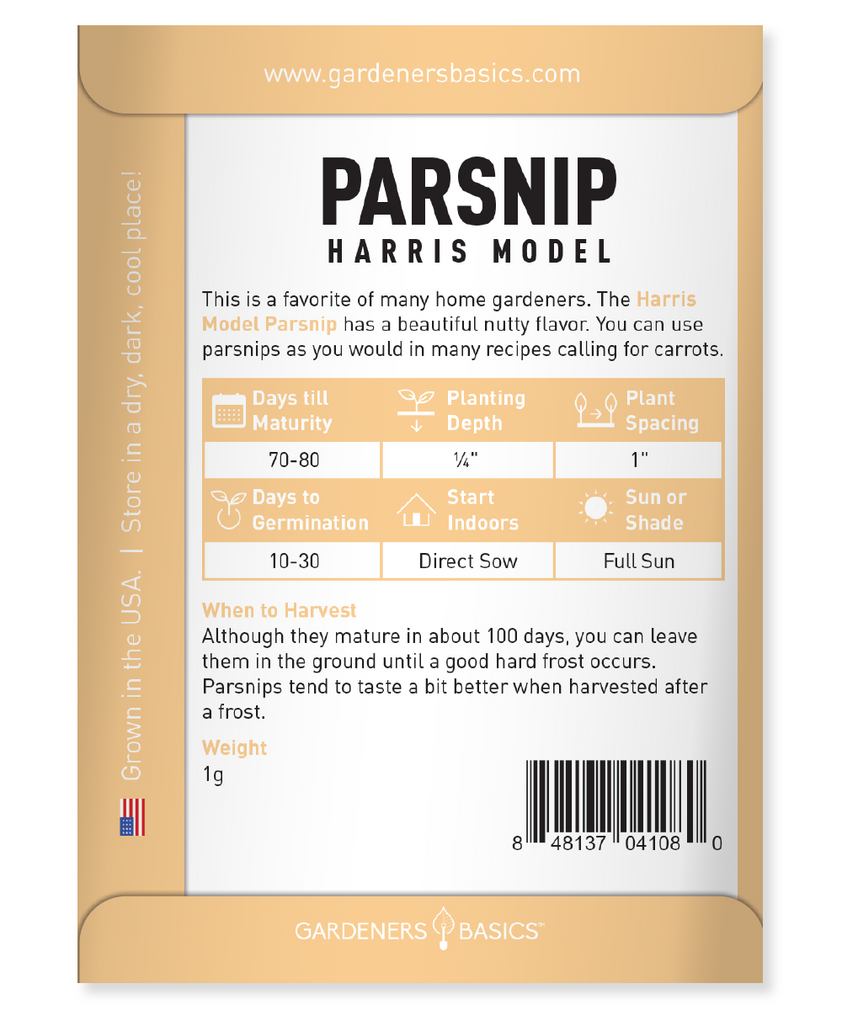 Harris Model Parsnip Seeds For Sale: Delicious & Nutritious Parsnips – Gardeners Basics