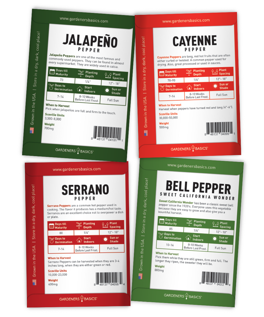 Pepper Seed Assortment | 8 Variety Pack – Gardeners Basics