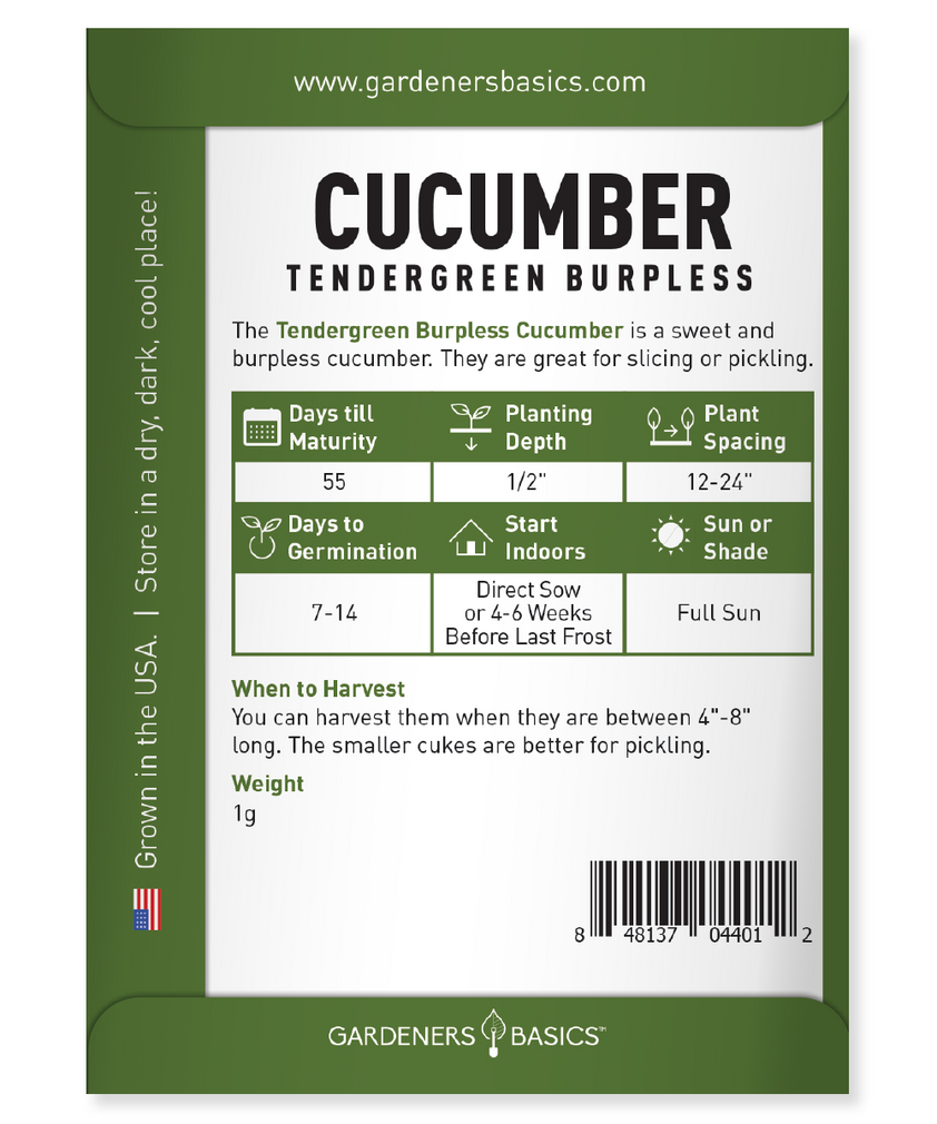 The Best Cucumber Seeds for Planting: Tendergreen Burpless Variety ...