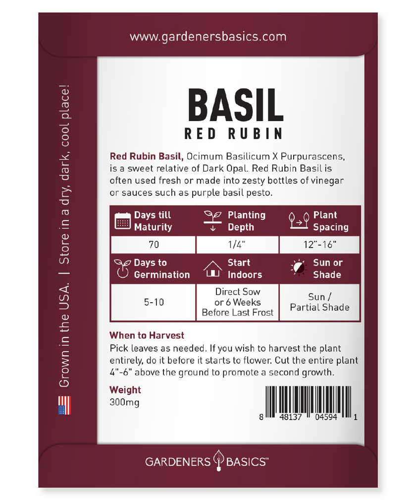 Red Rubin Basil Seeds – Gardeners Basics
