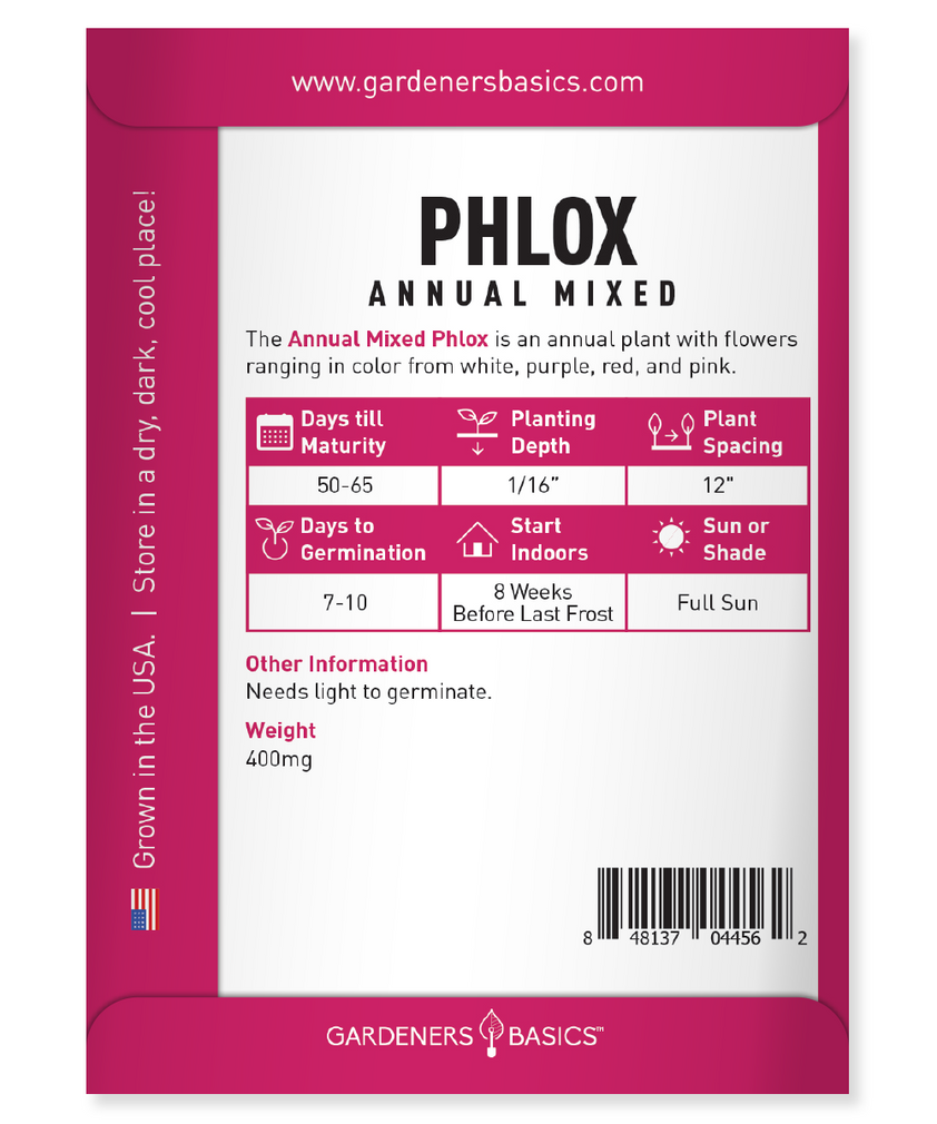 Mixed Phlox Flower Seeds For Sale Vibrant Phlox in a Rainbow of Colors ...