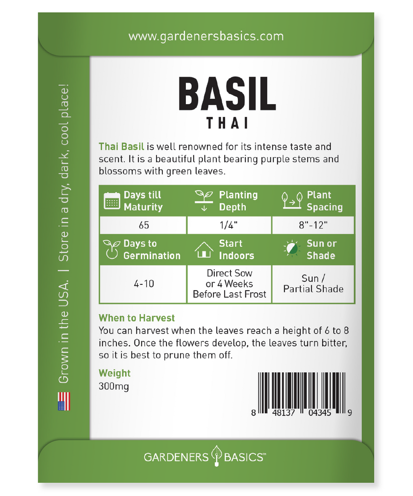 Thai Basil Seeds – Gardeners Basics