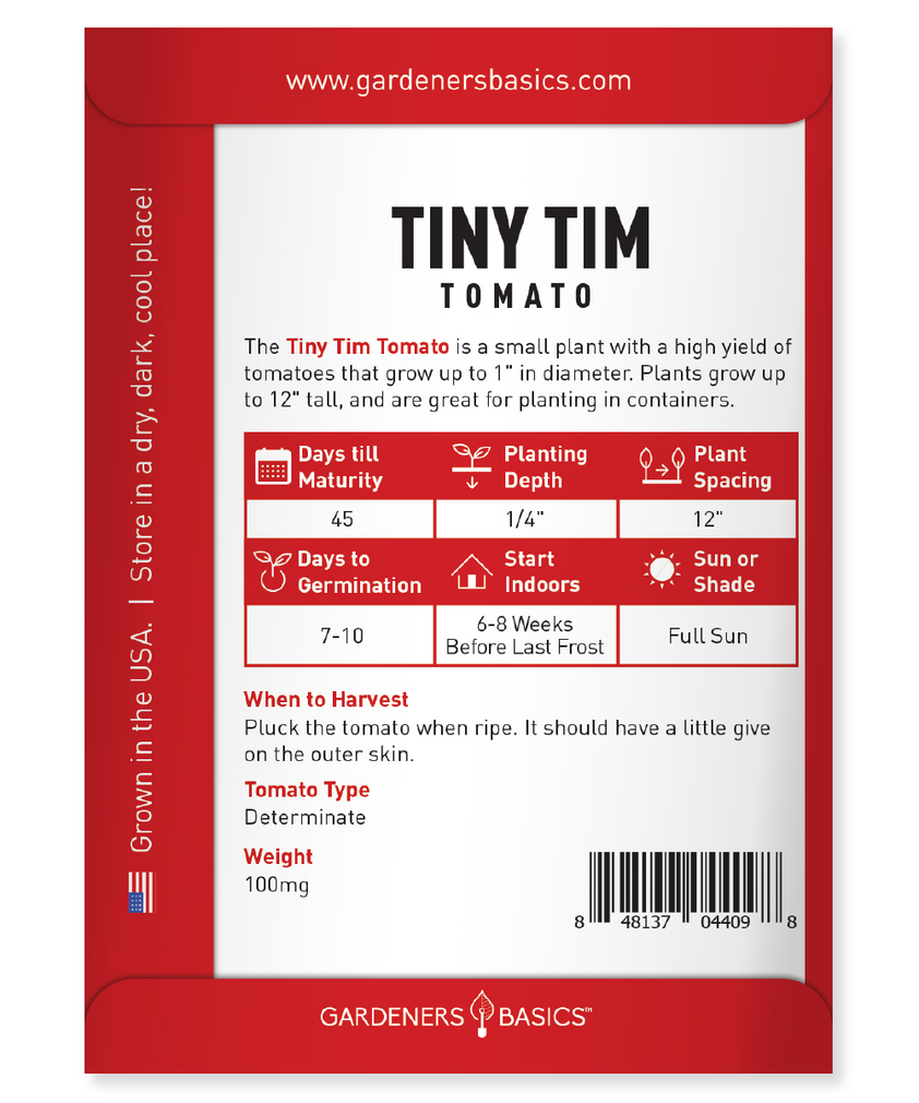 Tiny Tim Tomato Seeds – Gardeners Basics