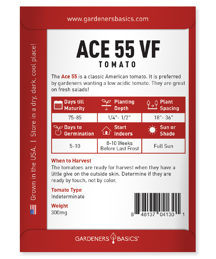 Ace 55 Tomato Seeds - Heirloom, Non-GMO High-Yield & Disease-Resistant ...